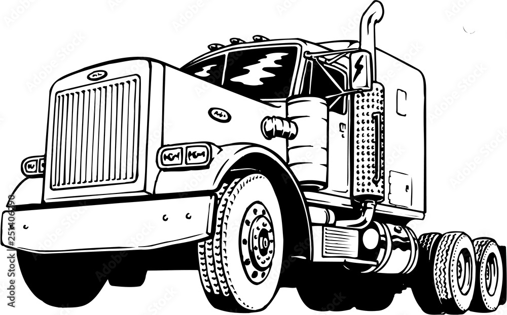 Classic Peterbilt Vector Illustration Stock Vector | Adobe Stock