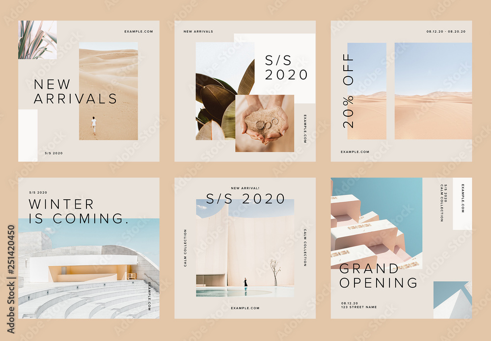 Fashion Promotional Social Media Post Layout Set Stock Template | Adobe ...