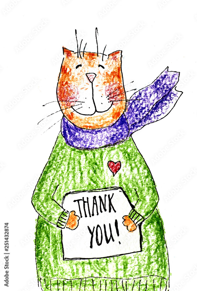 Thank You Cat Animated