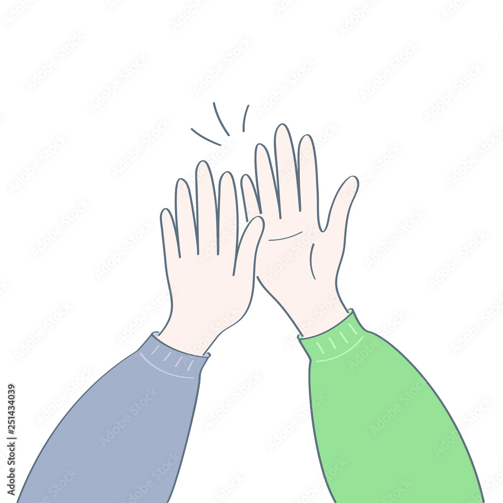 Clapping hands. Giving high five, good job, successful team work ...