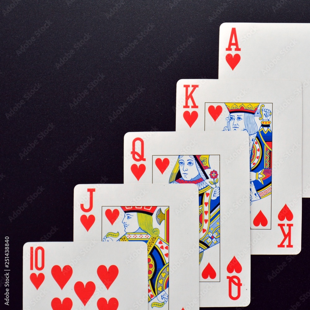 Escalera de color, escalera real de corazones Stock Photo | Adobe Stock