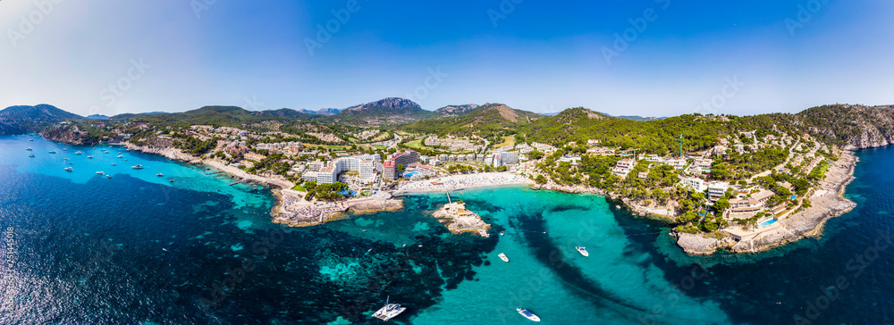 Spain, Baleares, Mallorca, Calvia region, Costa de la Calma, Aerial ...
