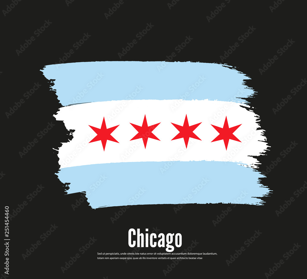 Chicago vector flag vector illustration concept image icon Stock Vector ...