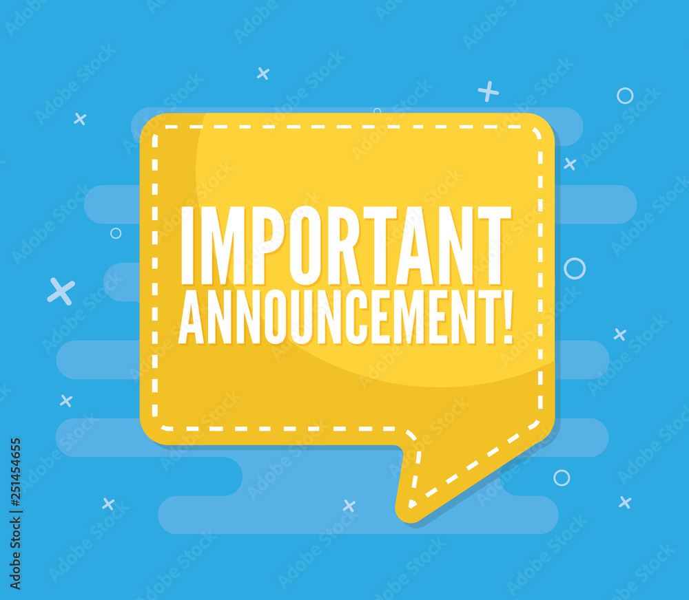 Important Announcement speech bubble. Banner for business, Vector ...