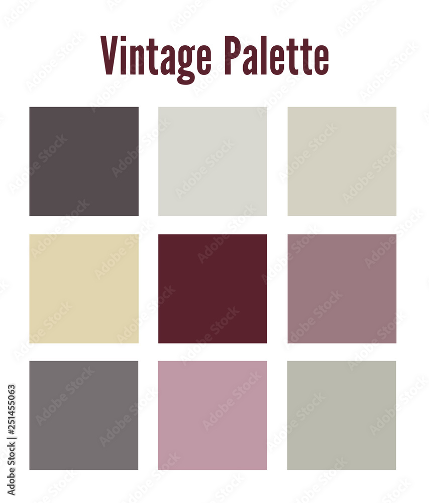 Vintage palette retro color sample, vector Stock Vector | Adobe Stock