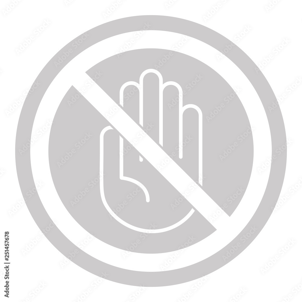 DO NOT TOUCH - Schild - Piktogramm - grau weiß vector de Stock | Adobe ...