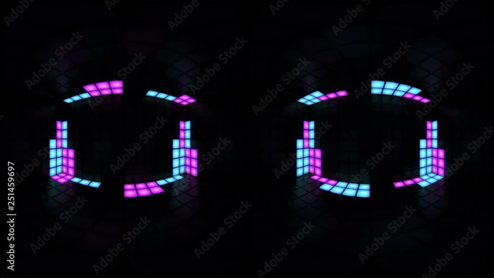 360 VR Pink and Blue disco nightclub dance floor LED dancing wall ...