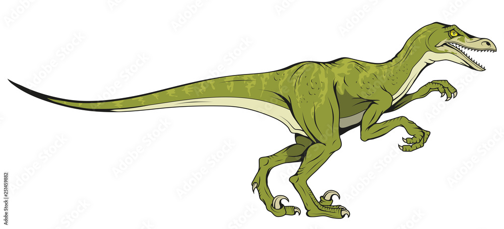 Velociraptor Hand Drawn Dinosaur Vector Graphic To Design Stock