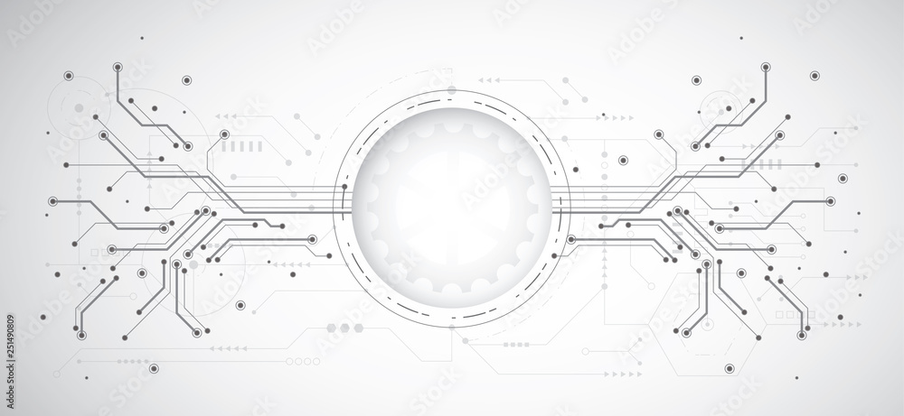 Abstract 3d design background with technology dot and line circuit ...