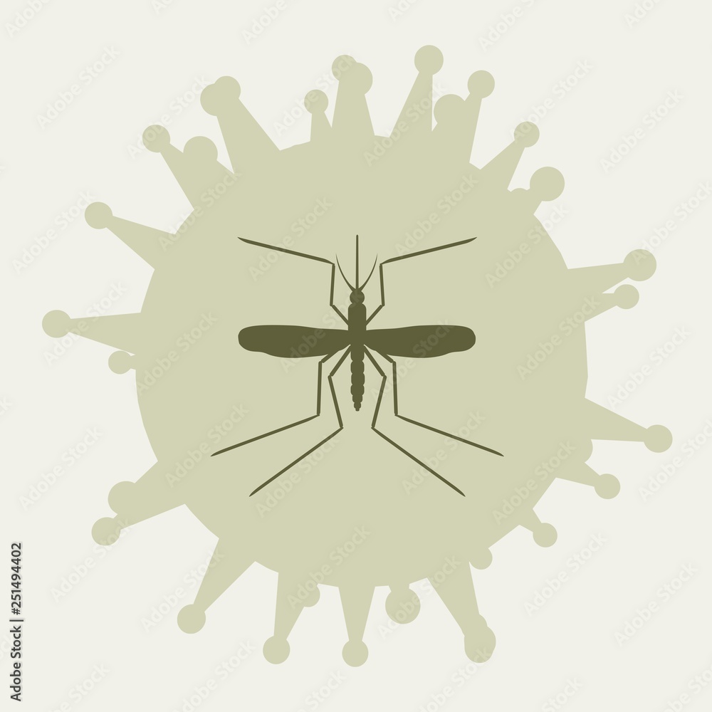 Mosquito and virus. Simple icons that illustration of many disease ...