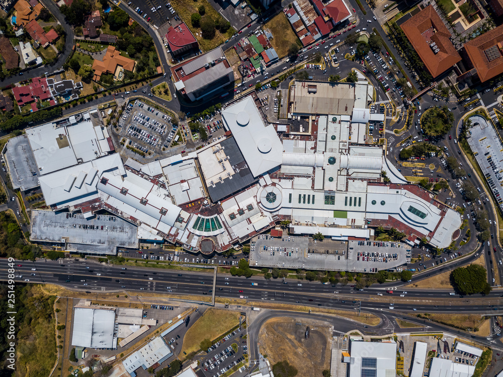 Beautiful aerial bird view of a huge shopping mall Stock Photo | Adobe ...