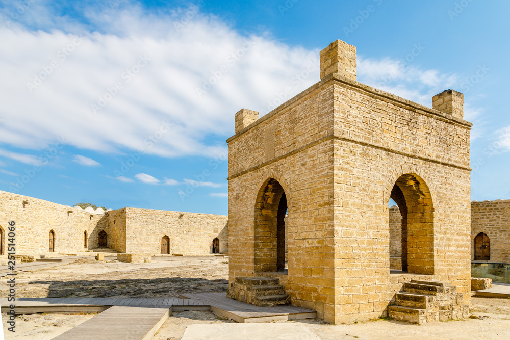 Ancient stone temple of Atashgah, Zoroastrian place of fire worship ...