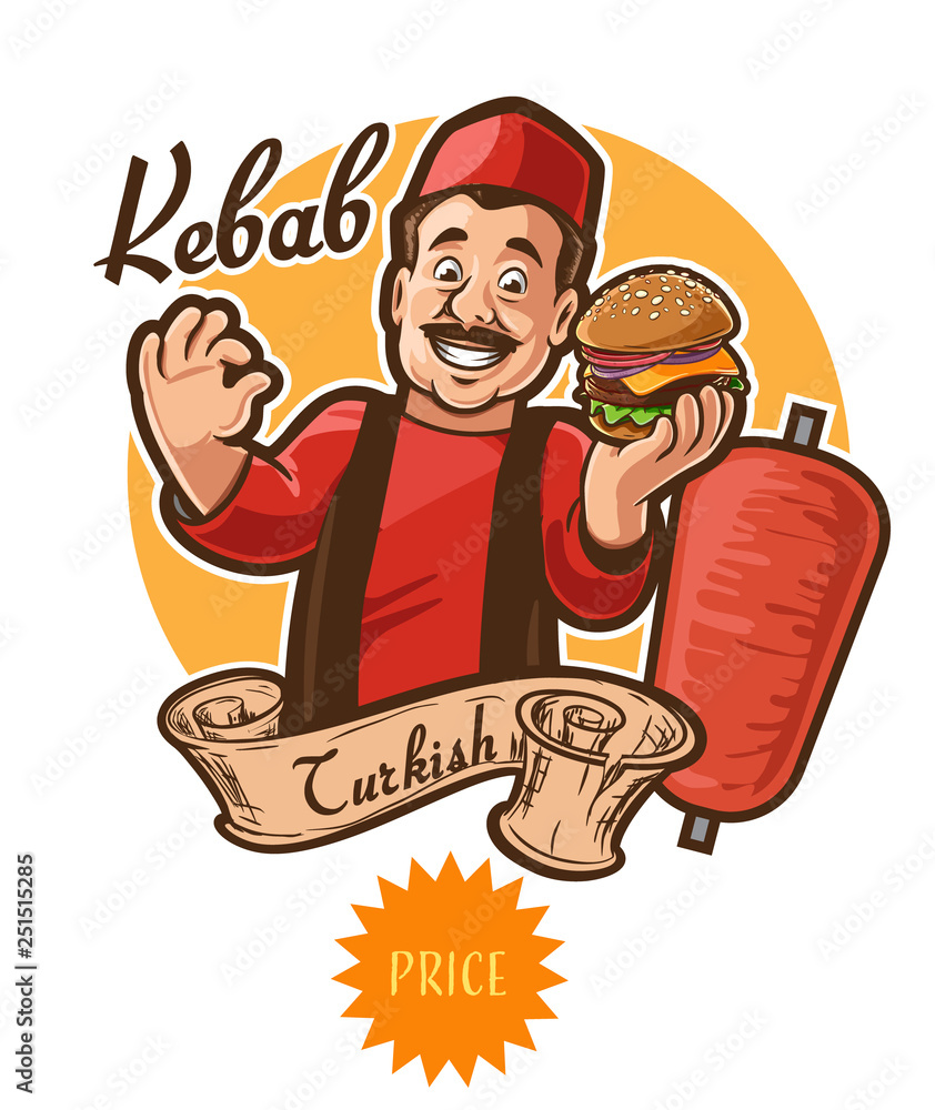 kebab chef logo Stock Vector | Adobe Stock