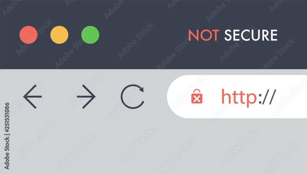 Browser Address Bar Showing Insecure HTTP Protocol Symbol - Web ...