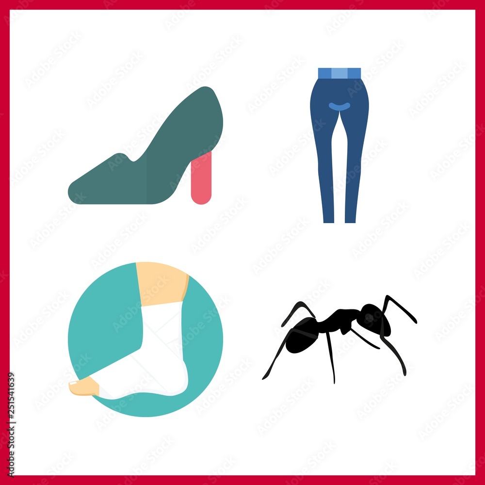 4 leg icon. Vector illustration leg set. pants and ant icons for leg ...