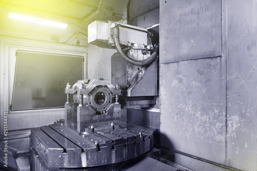 The body for creating the valve is installed on the table of the CNC ...