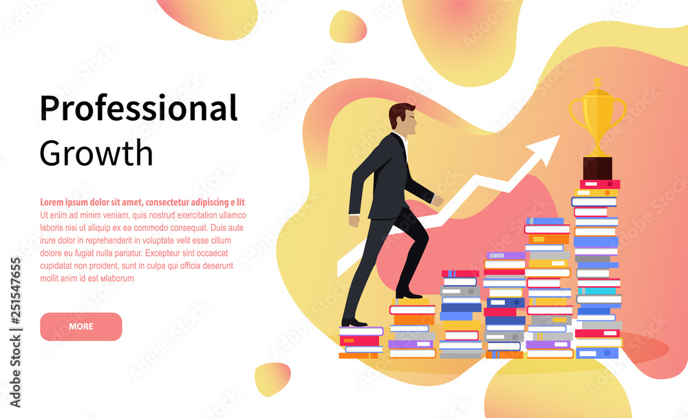 Business training, professional growth online web page, vector ...