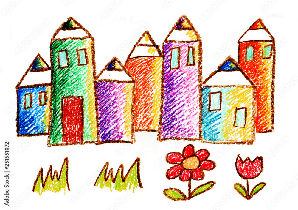 Town Drawing For Kids