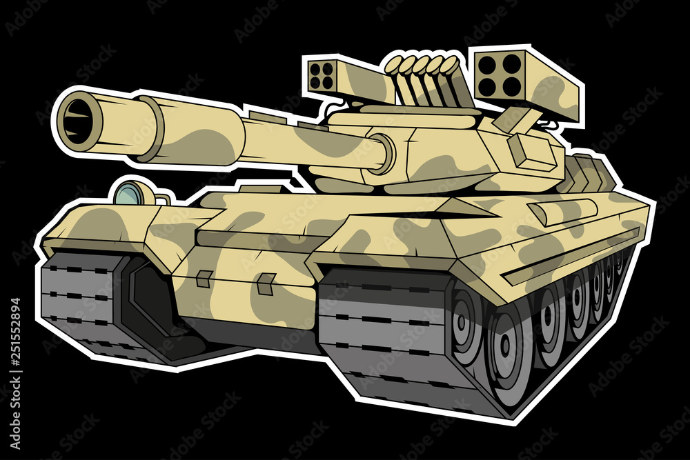 battle tank on black background, vector graphic to design Stock Vector ...