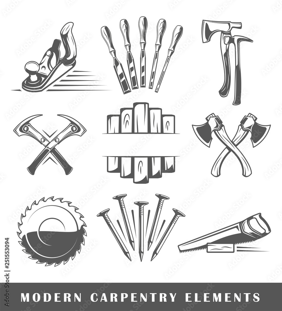 Modern carpentry tools Stock Vector | Adobe Stock