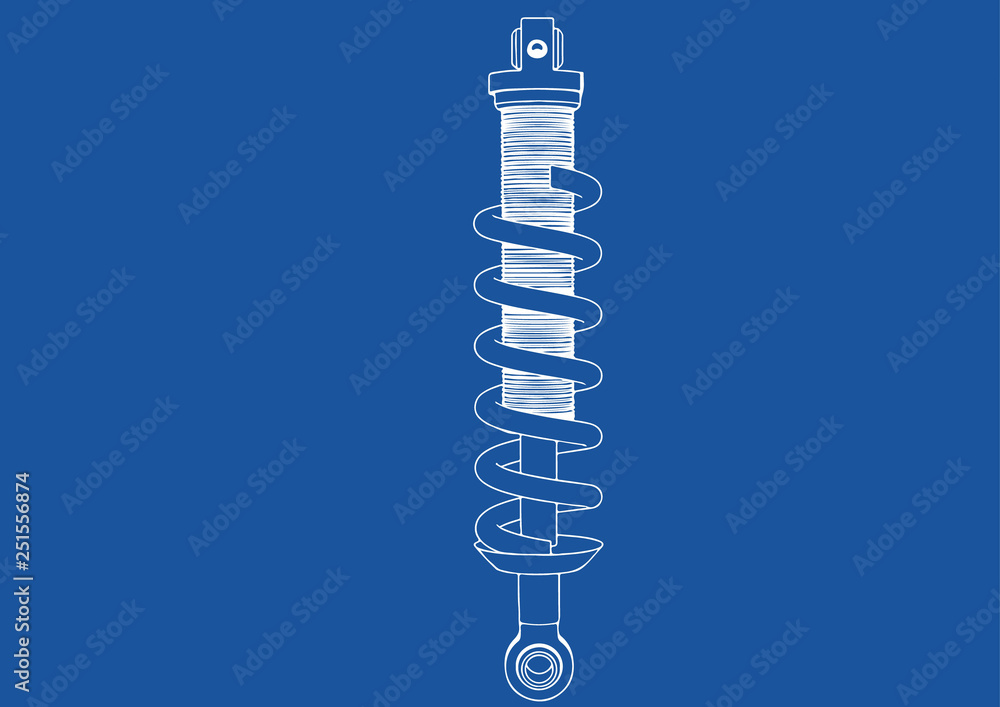 drawing shock absorber car vector Stock Vector | Adobe Stock