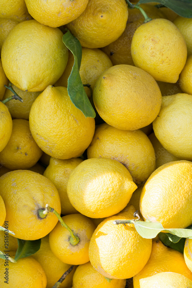 As shot fresh lemon photo at market place Stock Photo | Adobe Stock