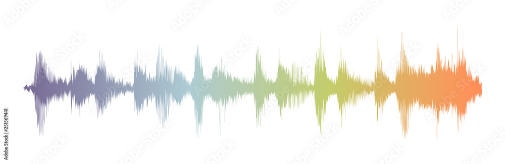 Sound waves oscillating gradient light, Abstract technology background ...