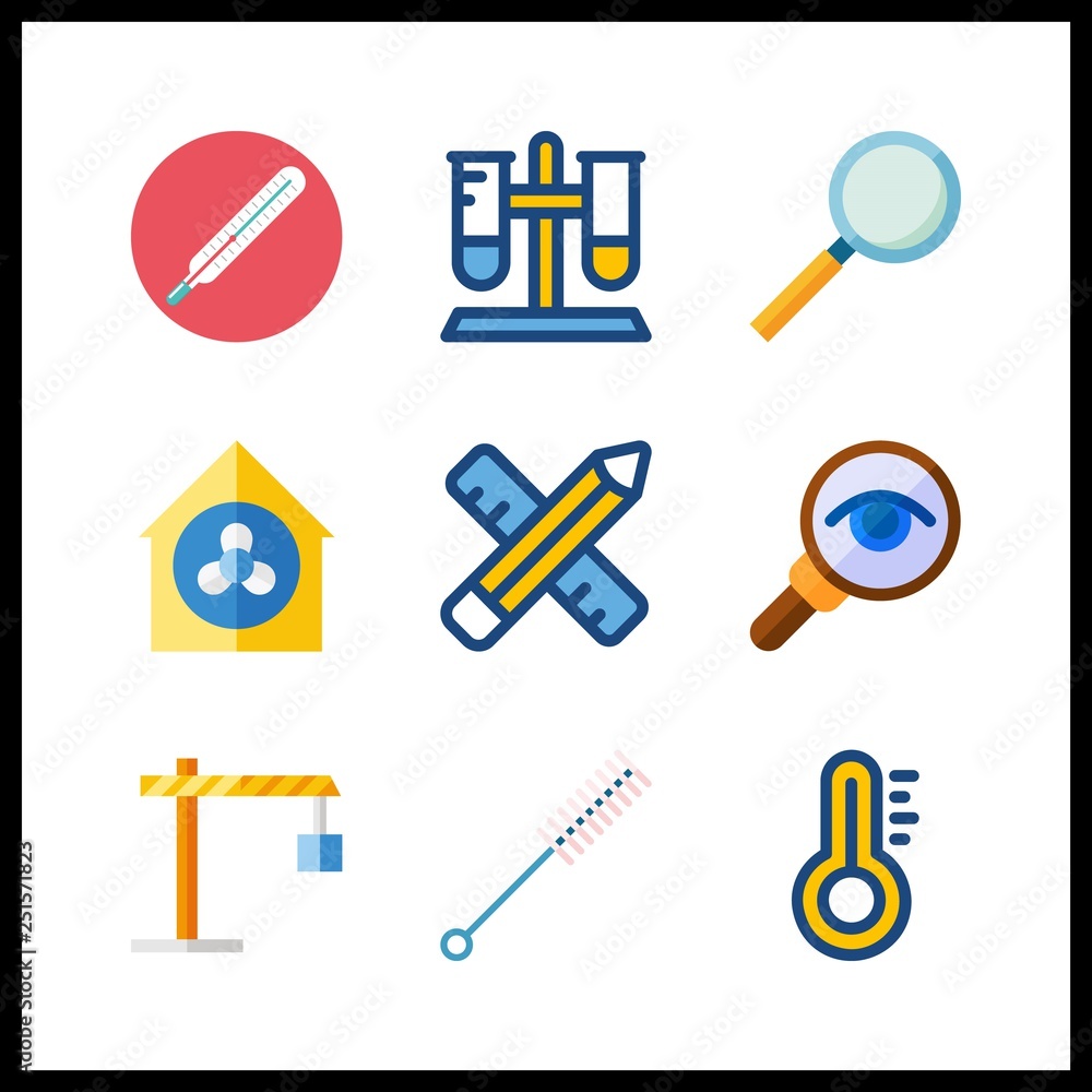 9 tool icon. Vector illustration tool set. utensils and winch icons for ...