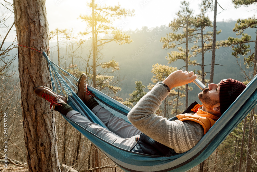 Relaxed Person In Hammock
