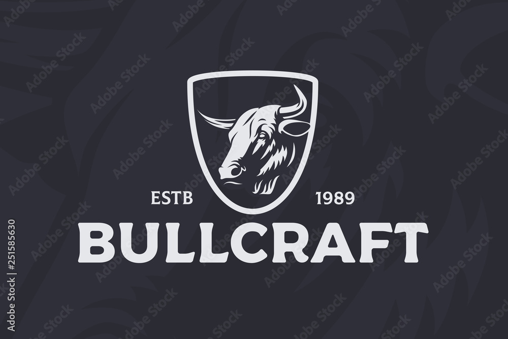 Vector bull head logo or emblem. Stock Vector | Adobe Stock