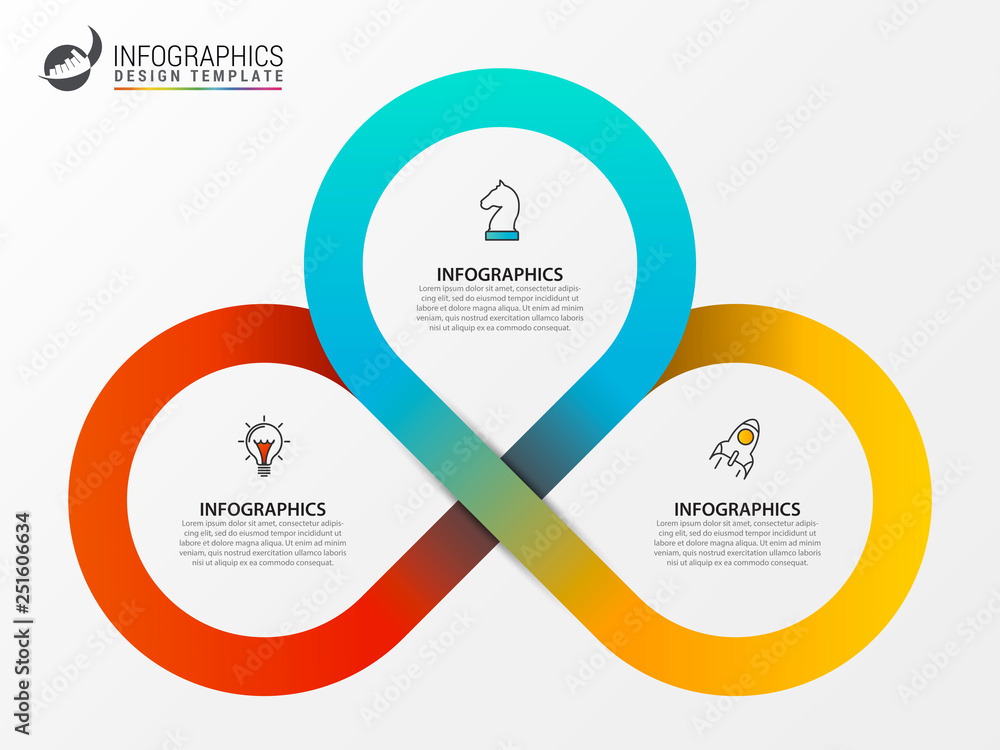 Infographic design template. Creative concept with 3 steps Stock Vector ...
