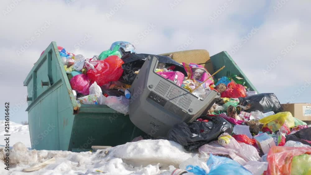 Garbage is pile lots dump, many garbage plastic bags black waste at ...