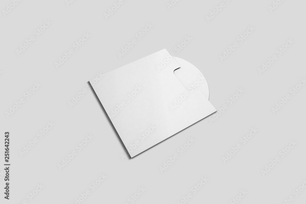 Realistic White CD with Cover isolated on soft gray background. Design ...
