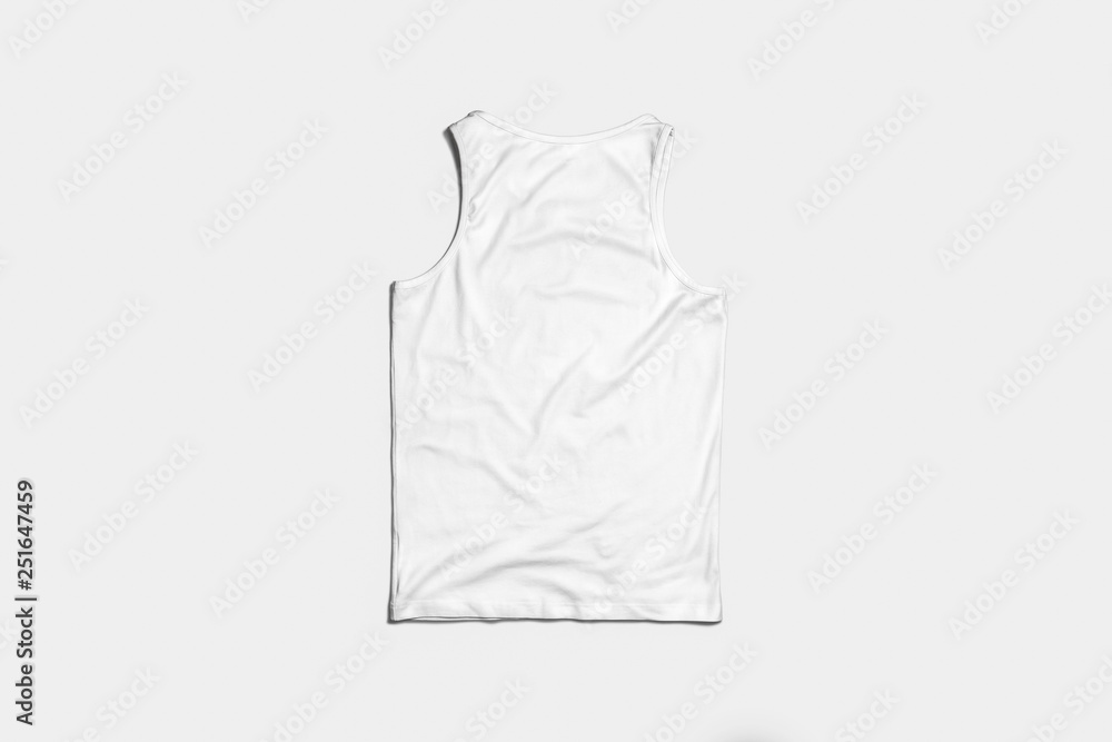 Blank White Tank Top Shirt Mock-up on white background, front side view ...