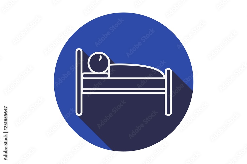 Icono azul de una silueta de una cama. Stock Vector | Adobe Stock