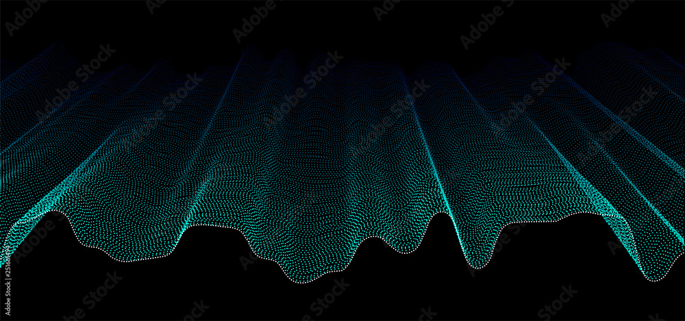 Dark background with subtle abstract waves from lines of different ...