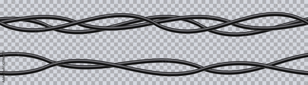 Creative vector illustration of realistic electrical wires flexible ...