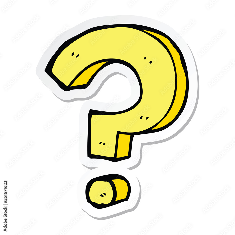sticker of a cartoon question mark Stock Vector | Adobe Stock