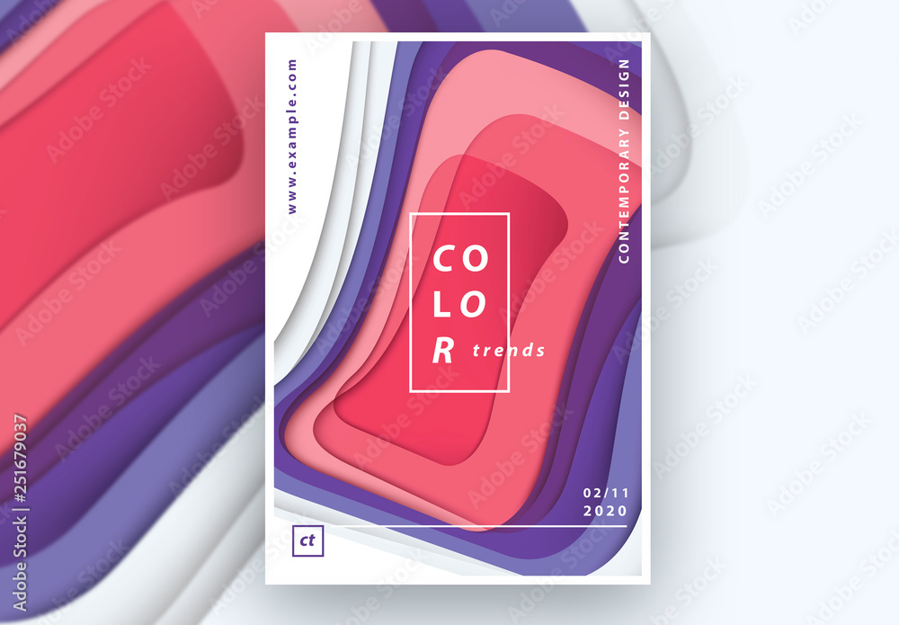 Poster Layout with Abstract Cutout Illustration Stock Template | Adobe ...