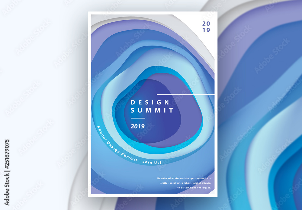 Poster Layout with Vibrant Cutout Illustration Stock Template | Adobe Stock