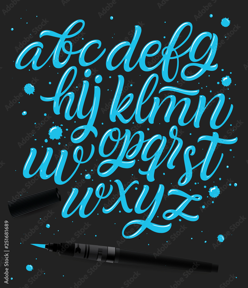 Vetor de Vector Alphabet. Exclusive Custom Letters. Lettering and ...