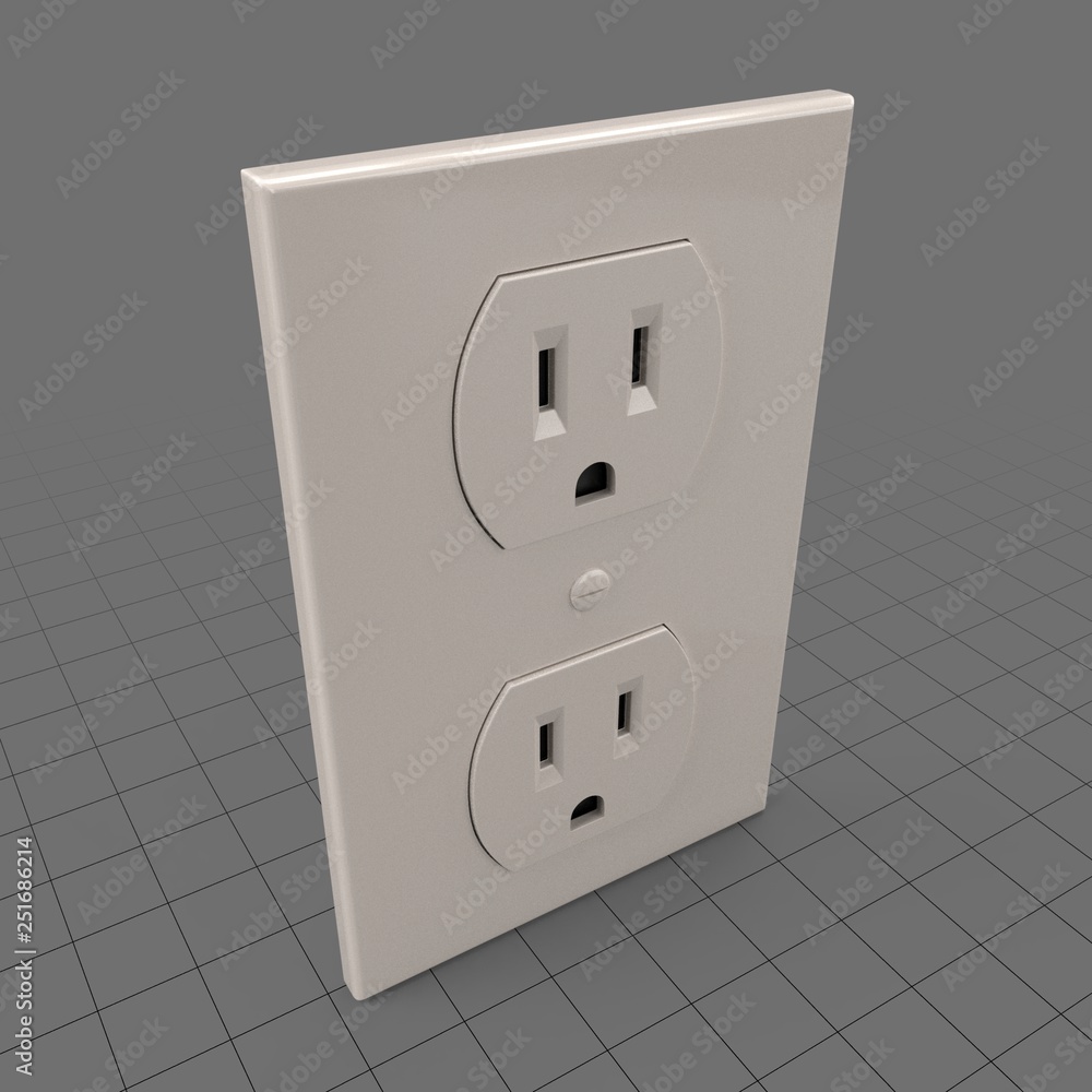 Wall outlets Stock 3D asset | Adobe Stock