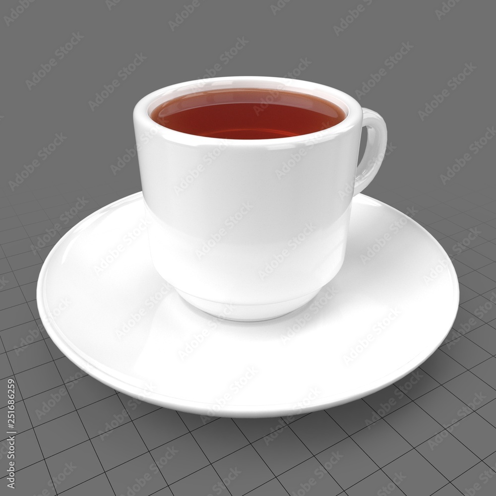Small porcelain teacup with saucer Stock 3D asset | Adobe Stock