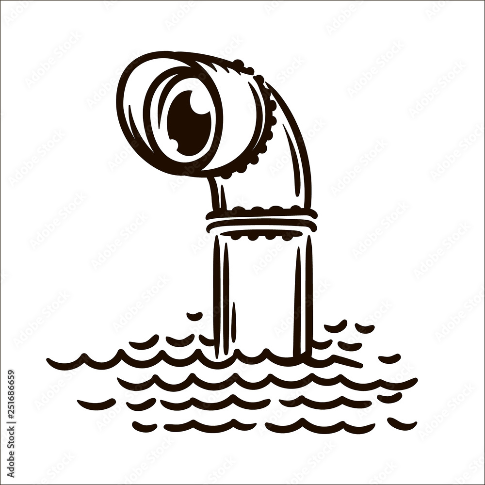 Vector hand drawn Periscope simple sketch illustration on white ...