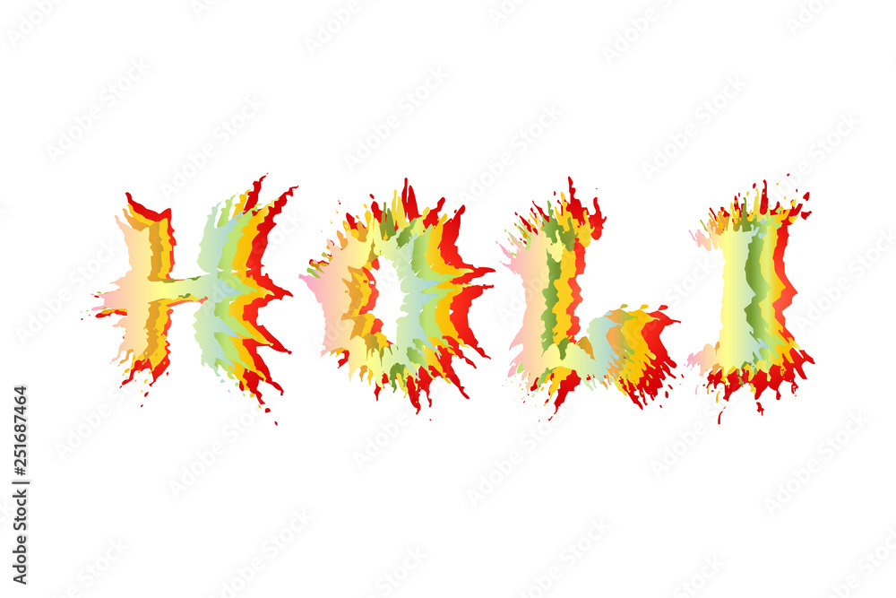 colorful signature Holi on the Indian festival of colors Stock Vector ...