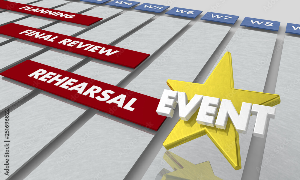 Event Planning Schedule Timeline Gantt Chart 3d Illustration Stock ...