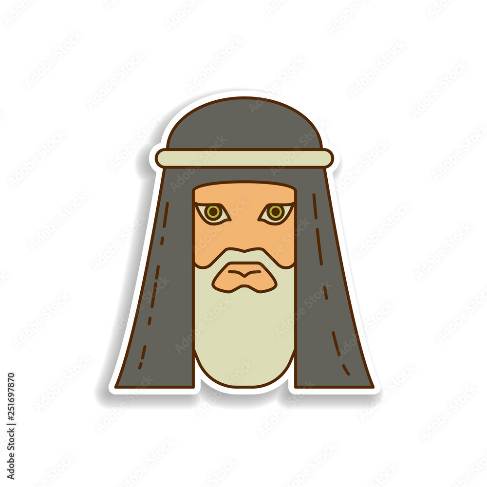 autarch of the Arab sheik sticker icon. Element of color Arabic culture ...