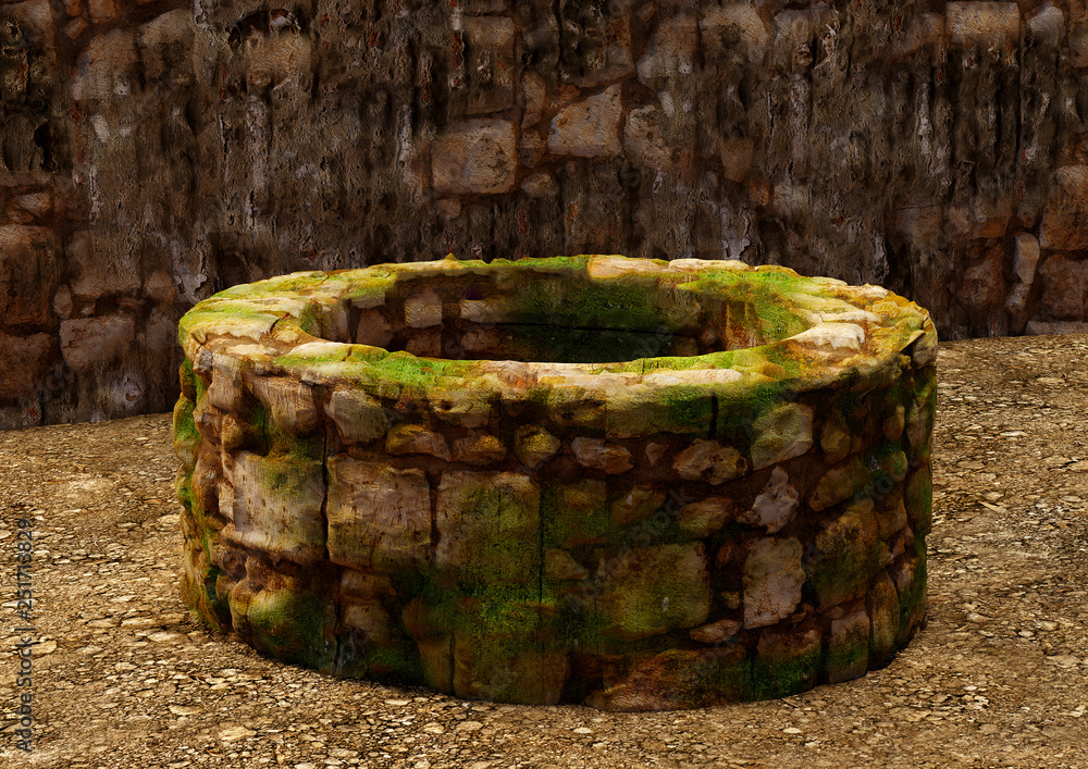 ancient water well, typical in the biblical cities of Jerusalem ...