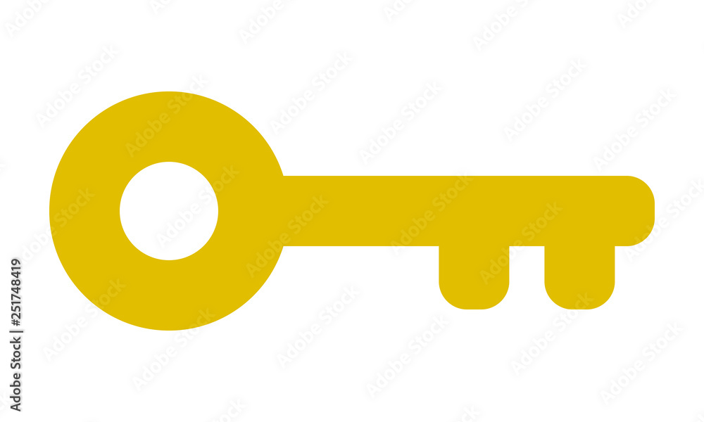 Key symbol icon - golden simple, isolated - vector Stock Vector | Adobe ...