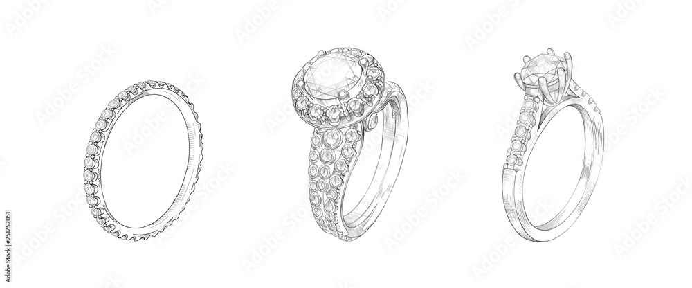 Diamond Ring Pencil Drawing